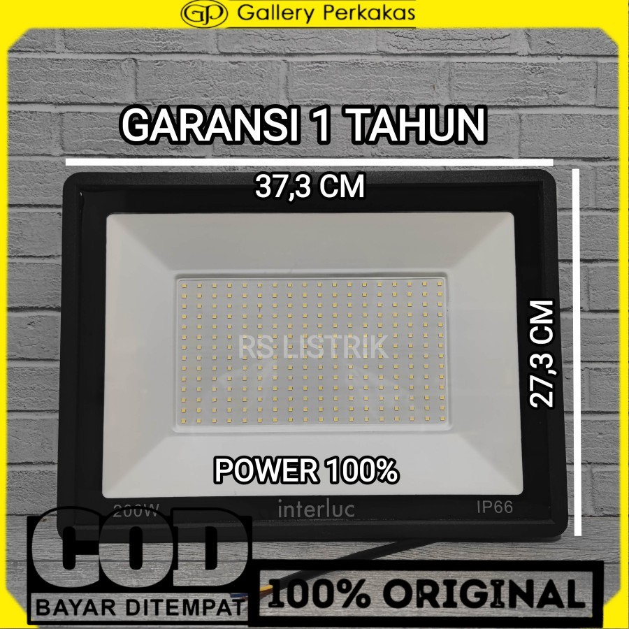 Jual INTERLUC LAMPU SOROT LED 200W 200 WATT FLOOD LIGHT LED TEMBAK SNI PUTIH 6500K | Shopee ...