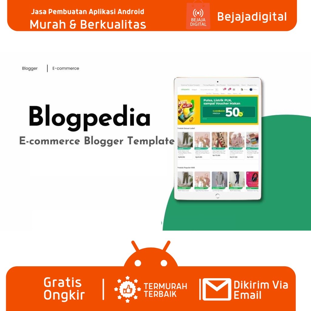 Jual Template Blogspot tema Blogpedia Premium E-commerce Premium Blogger | Shopee Indonesia