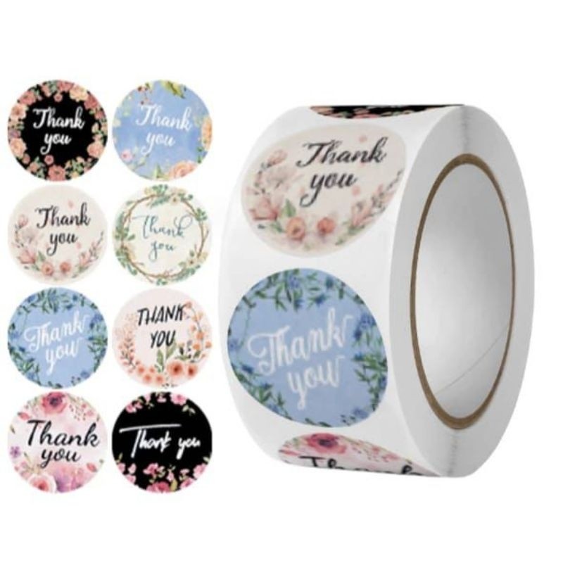 Jual STICKER THANKYOU 1 ROLL 500PCS STICKER THANK YOU STICKER AMPLOP ...