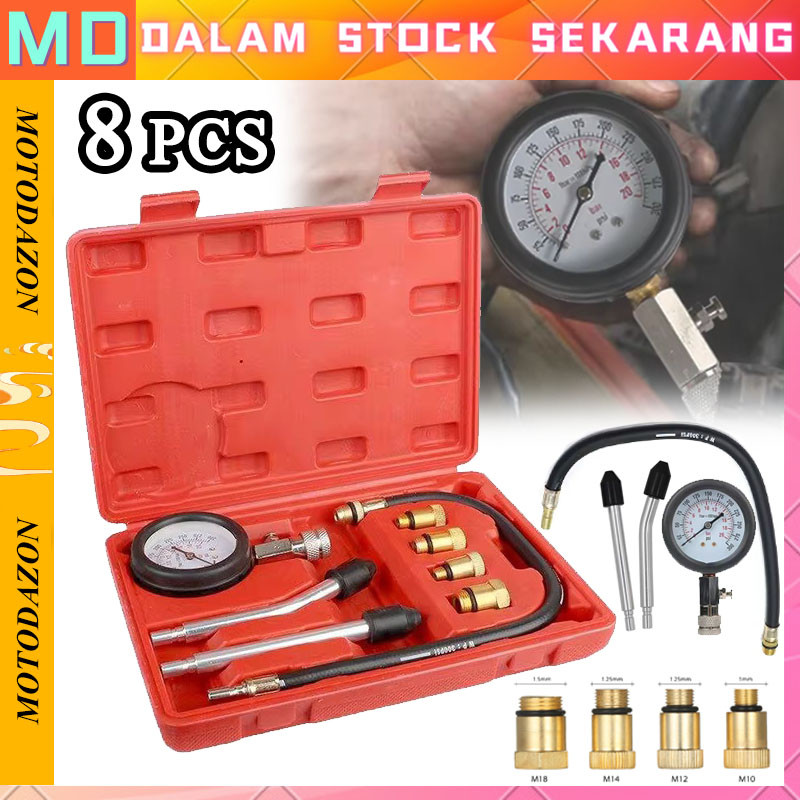 Jual 【Stok Tersedia】8Pcs Set Tester Kompresi Silinder Mesin Mobil Alat ...