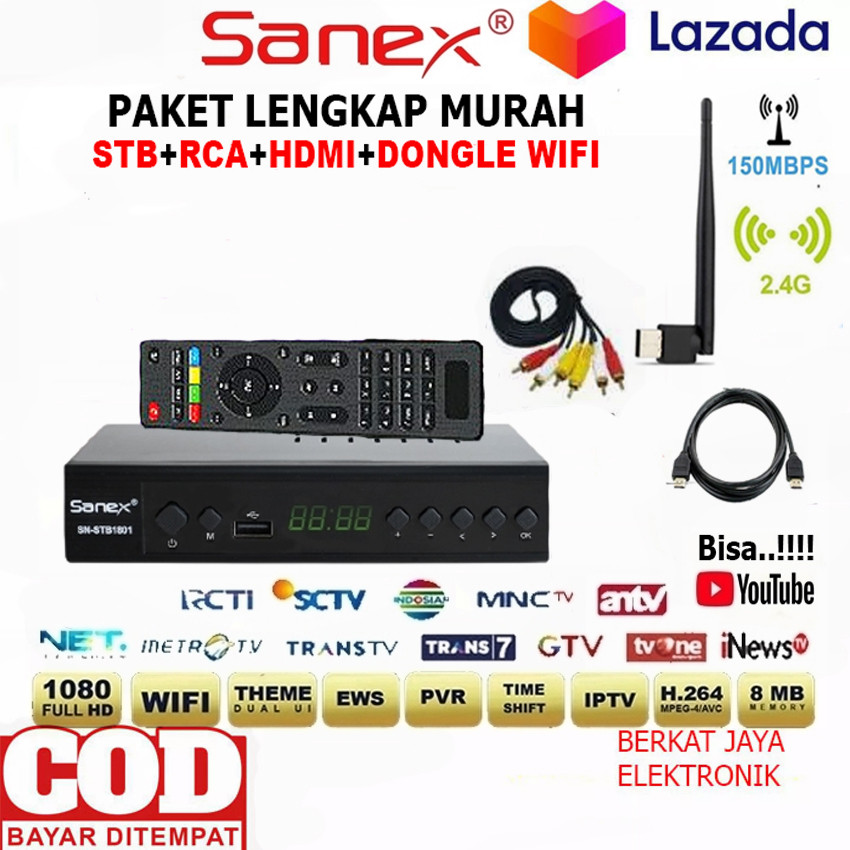 Jual HARGA PROMO!! Set Topbox Tv Digital Sanex DVB T2 set box tv ...