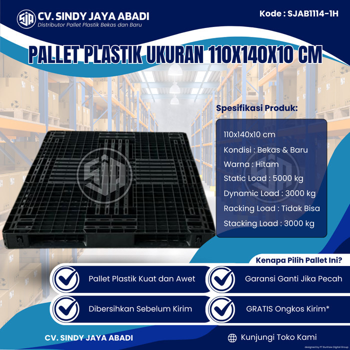Jual Pallet Plastik Bekas Ukuran 110x140x10 cm - SJAB1114-1H / Pallet ...