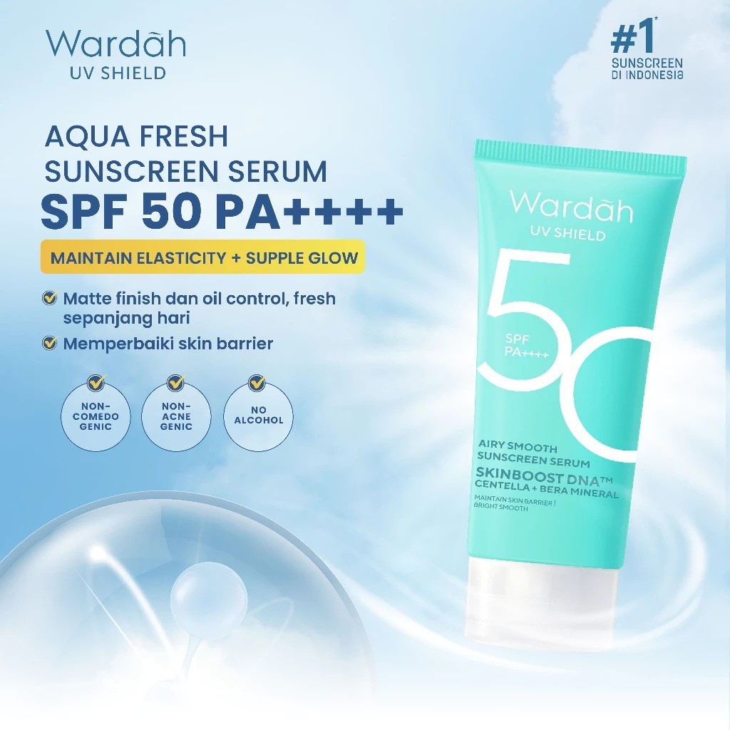 Jual Wardah UV Shield Airy Smooth Sunscreen Serum SPF 50 PA ...