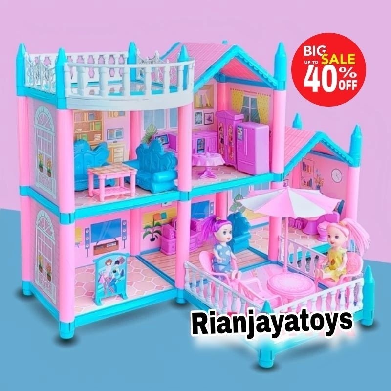 Jual Mainan Rumah Rumahan Boneka Berbi Original Dream house Doll house ...