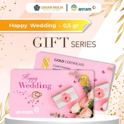 Jual LOGAM MULIA EMAS ANTAM LM GIFT SERIES HAPPY WEDDING 0,5 GRAM 0.5 ...