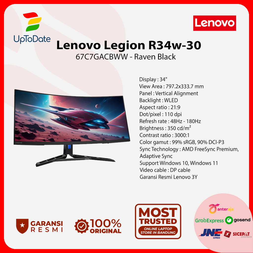Jual Lenovo Legion R34w-30 34inch VA 99%sRGB 180Hz | Shopee Indonesia