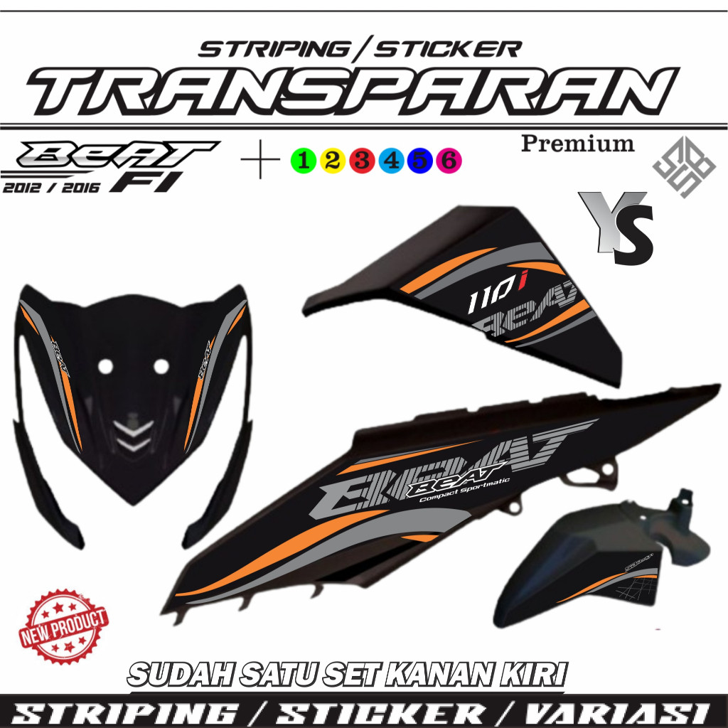 Jual Striping Custom L Honda Beat Fi Transparan Uv Stiker New Product ...