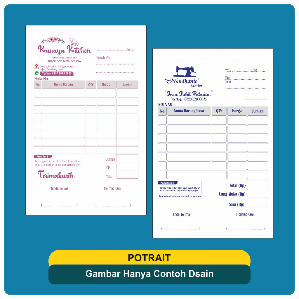Jual Cetak nota faktur invoic surat jalan custom 2 play nama sendiri ...