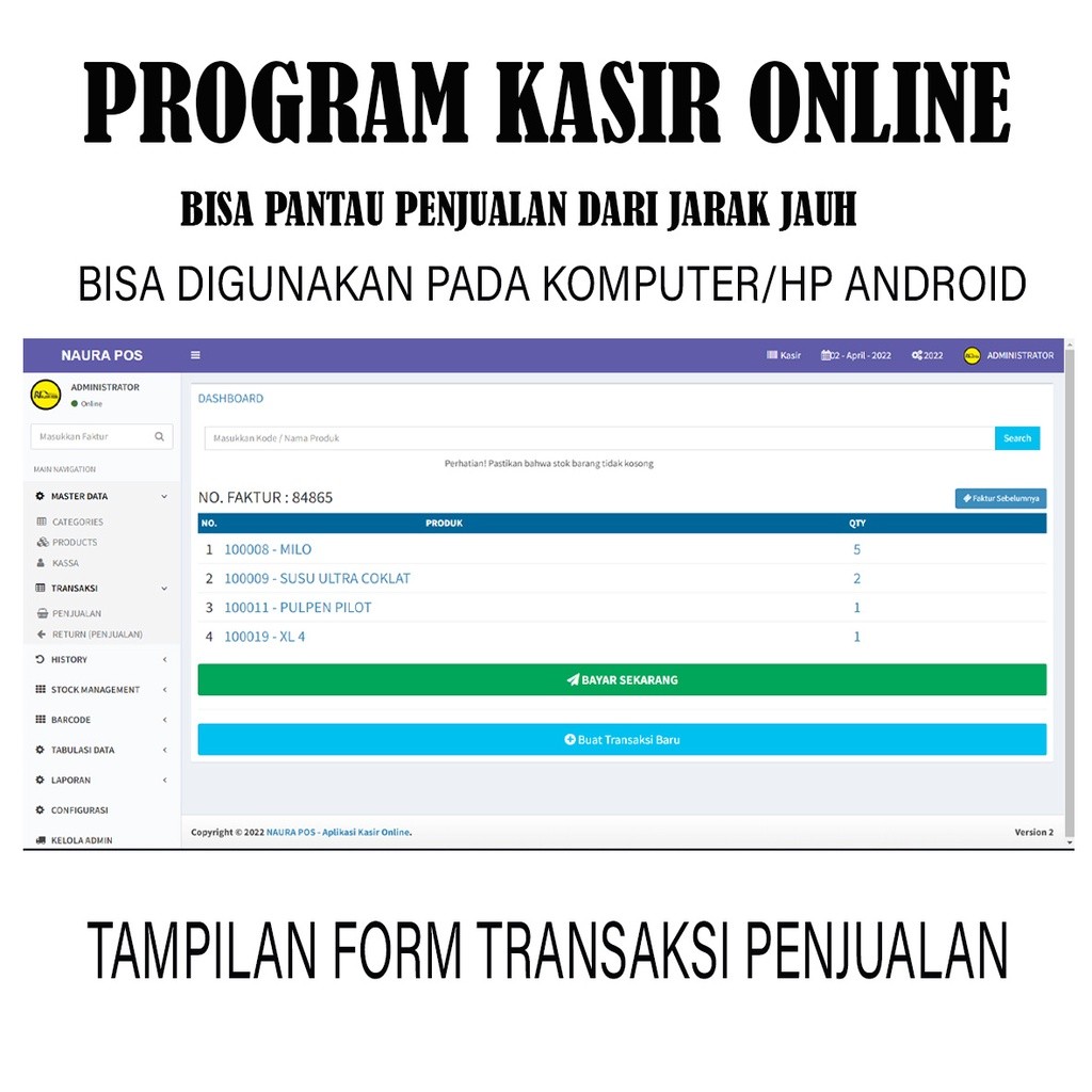 Jual PROGRAM KASIR TOKO (BISA ONLINE) | Shopee Indonesia