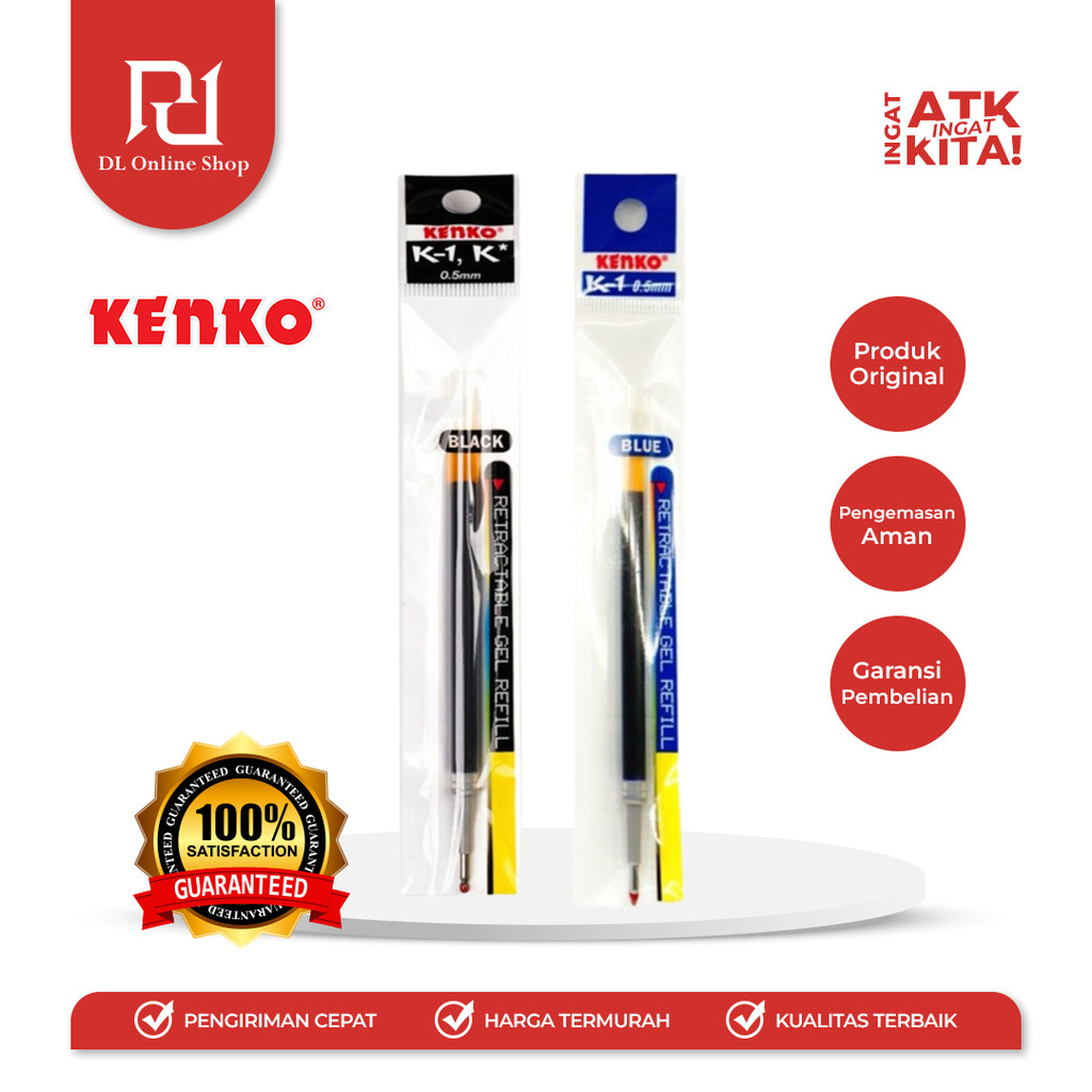 Jual KENKO ISI ULANG PULPEN/ PEN REFILL K1, K* (1PACK/ 24PCS) | Shopee ...