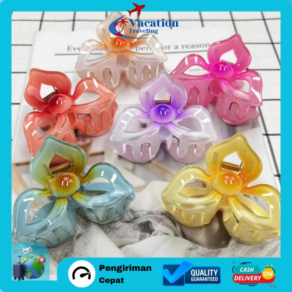 Jual VT - ( 8CM ) JEPITAN RAMBUT KOREA MODEL BUNGA KAMBOJA KOREA STYLE ...