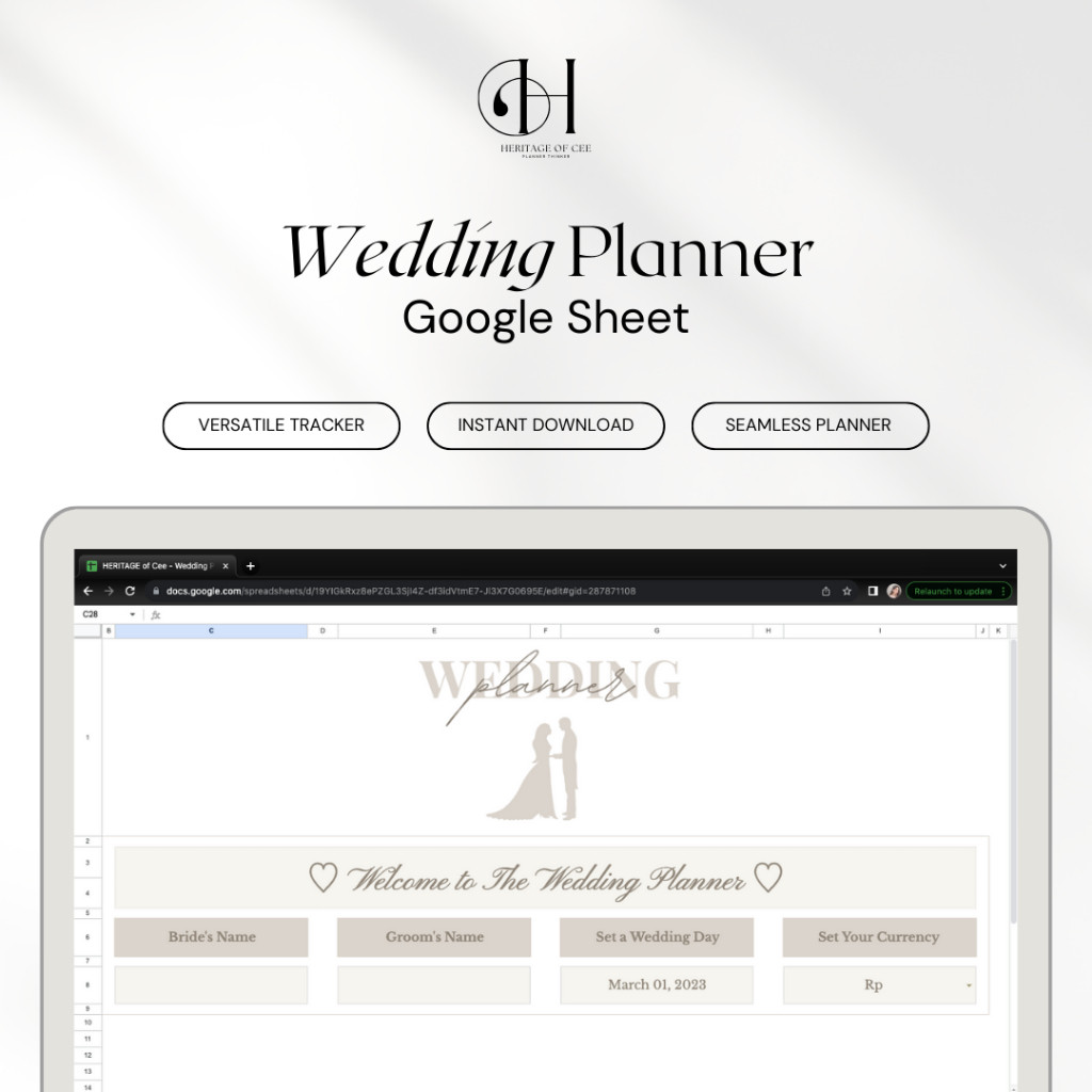 Jual Digital Wedding Planner - Spreadsheet Template - Wedding Budget ...