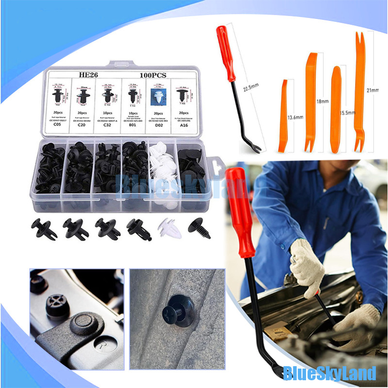 Jual 【100PCS】Baut Rivet Mobil/Universal Klip Bumper Baut Body Plastik ...