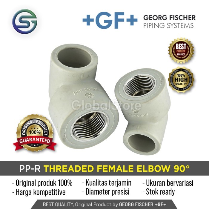 Jual PP-R THREADED FEMALE ELBOW 90° Semua Ukuran PPR Georg Fischer ...