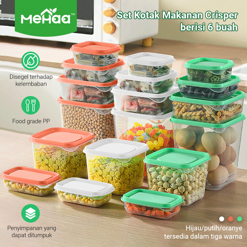 Jual Mehaa 1 set 6 pcs Toples Fresh Food Box Tempat Penyimpanan Food ...