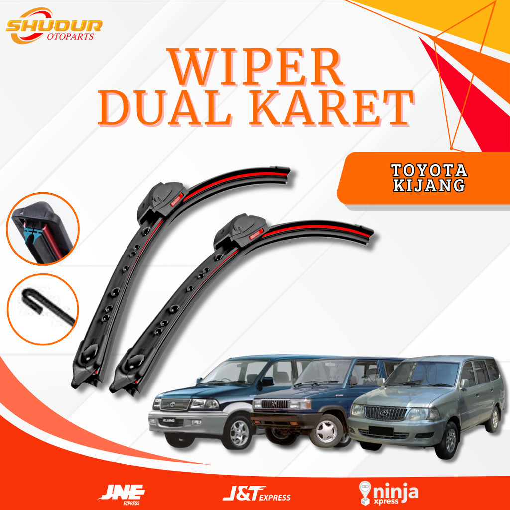 Jual Wiper Dual Karet - Toyota Kijang - Double Karet Frameless Model Karet Ganda Dual Blade ...