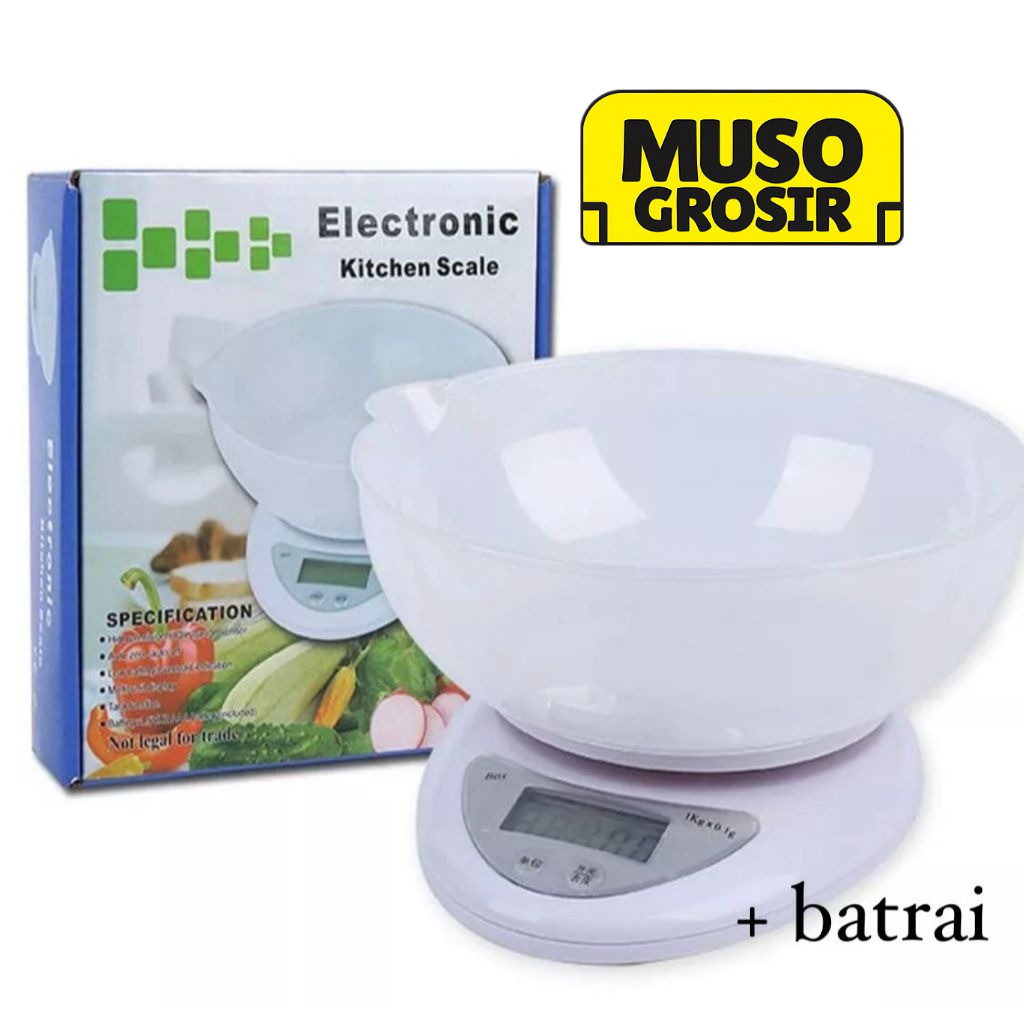 Jual MUSO | Timbangan Dapur Mangkok Digital Mangkok 5kg / Timbangan kue Wadah Digital Elektrik ...