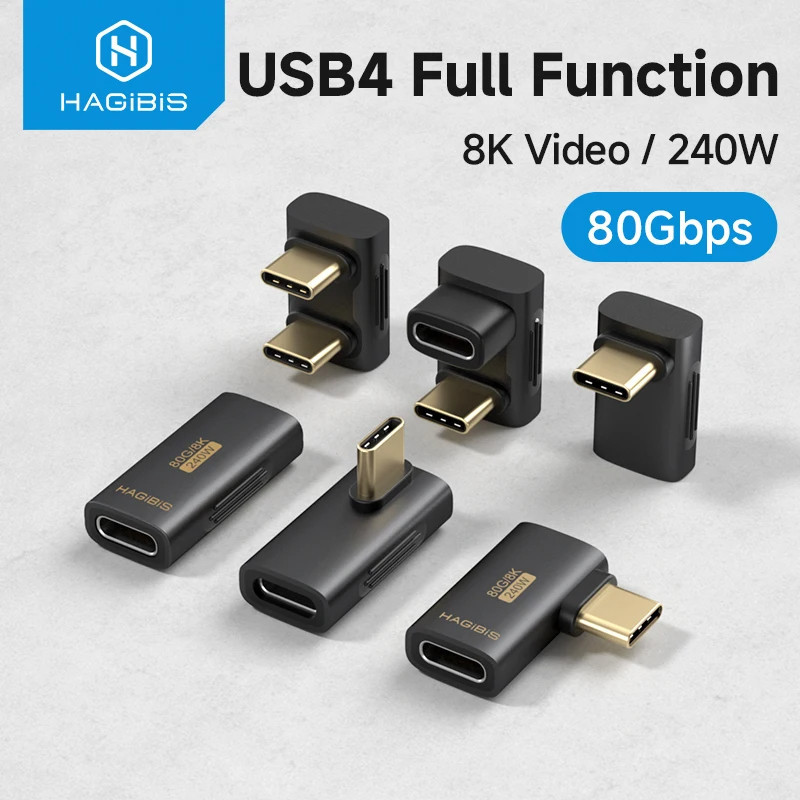 Jual Hagibis USB4 v2.0 Thunderbolt 5 USB C to C Adapter 90 Degree Right Angle Converter 80Gbps ...