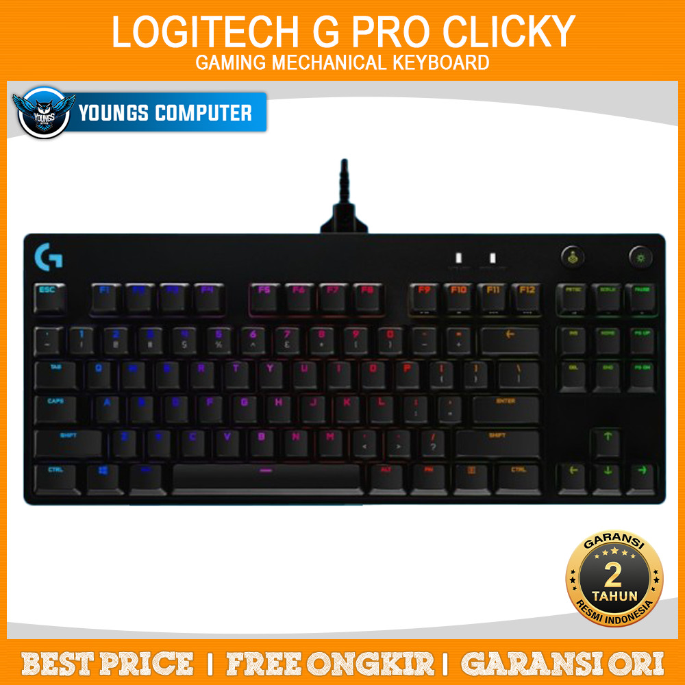 Jual Logitech G Pro Clicky Keyboard Gaming Mechanical TKL RGB for ...
