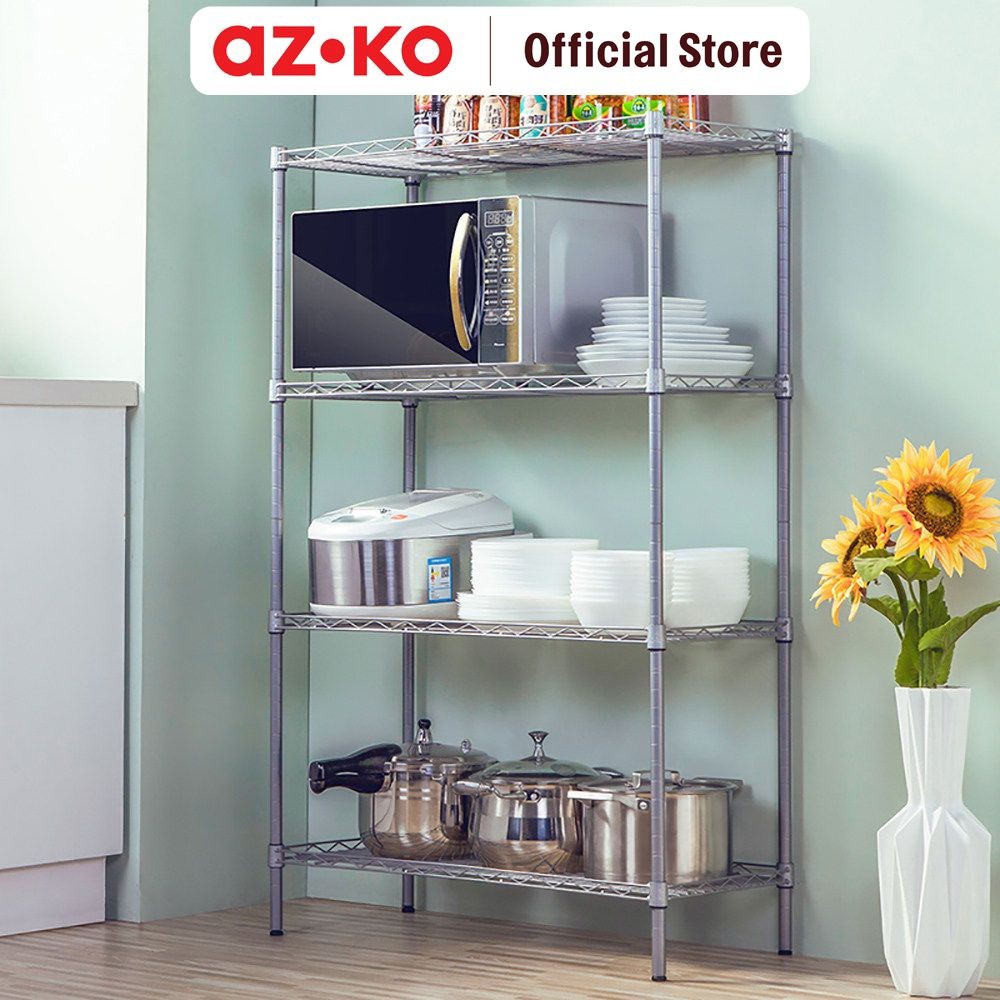 Jual AZKO Stora Rak Besi Serbaguna 4 Tingkat - Silver Storage Rack ...
