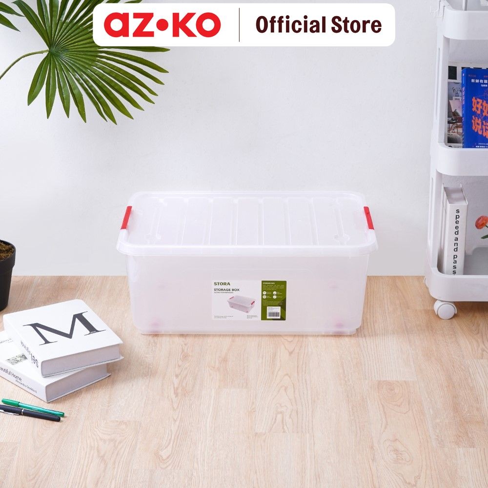 Jual AZKO Stora 58x37.5x23.5 cm Kotak Penyimpanan Dengan Tutup & Roda ...