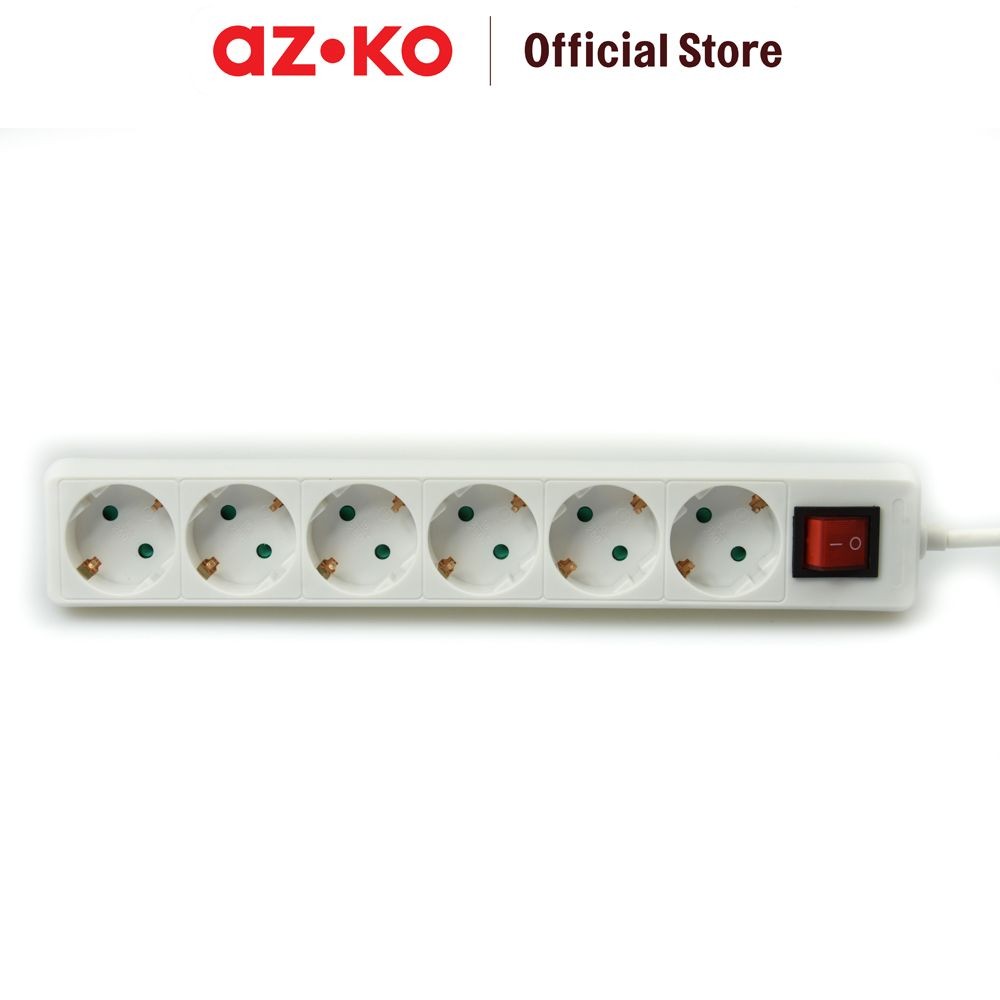 Jual AZKO Krisbow Stop Kontak 6 Soket Kw2-300 - Putih Electric Socket ...