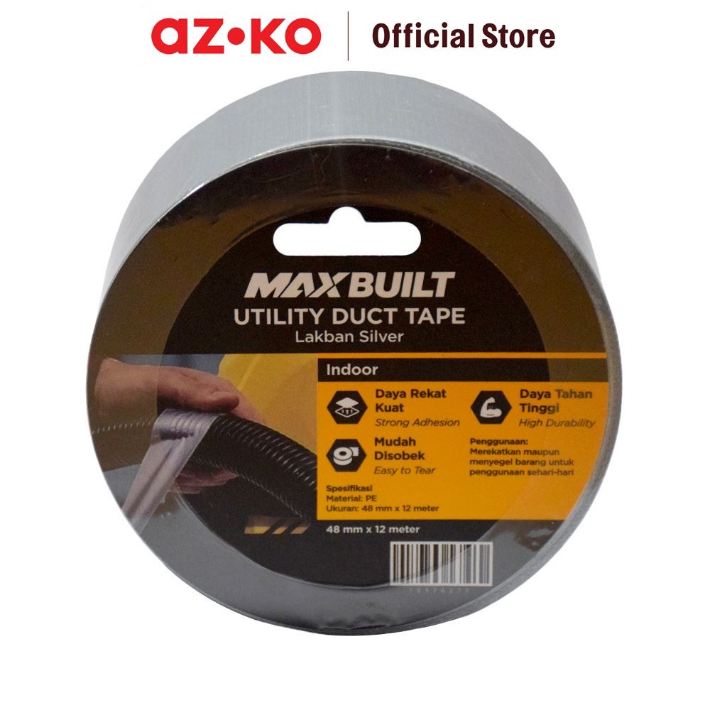 Jual AZKO Maxbuilt 12 mtr Lakban Kain 48 Mm - Silver Cloth Tape Isolasi ...