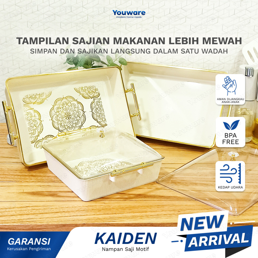 Jual AZ68MS Youware - Kaiden Nampan Saji dengan Tutup Aesthetic Tudung Transparan Warna Beige ...