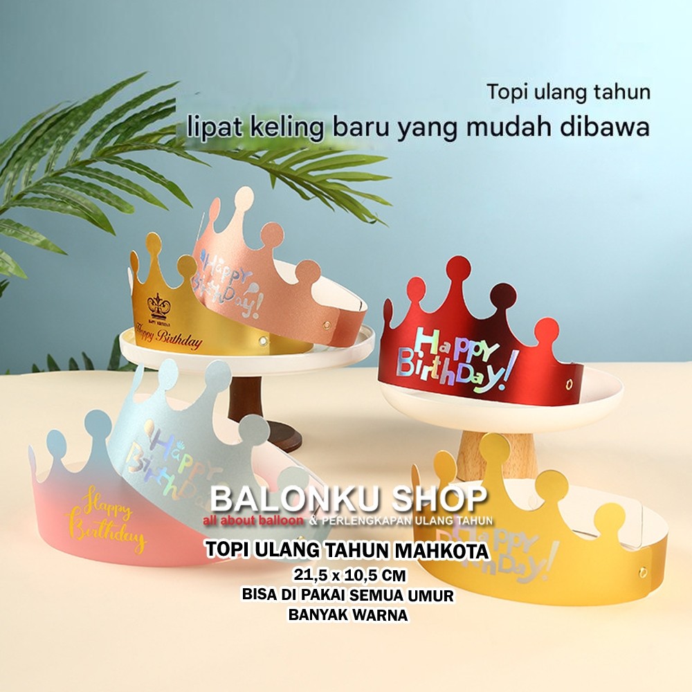 Jual Topi Ulang Tahun Mahkota / Topi Mahkota / Topi Mahkota Ulang Tahun ...