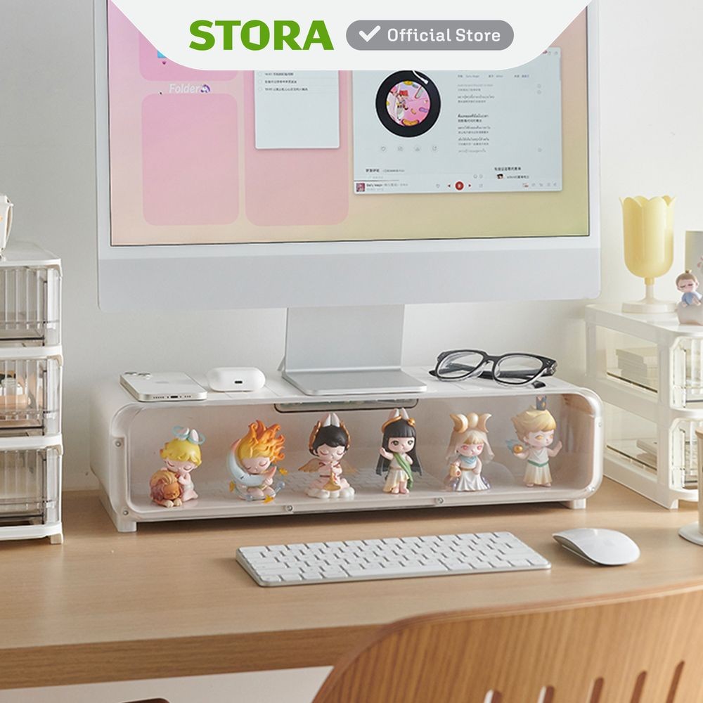 Jual Stora 51X21.3X13 cm Kotak Pajang Action Figure Table Top - Putih ...