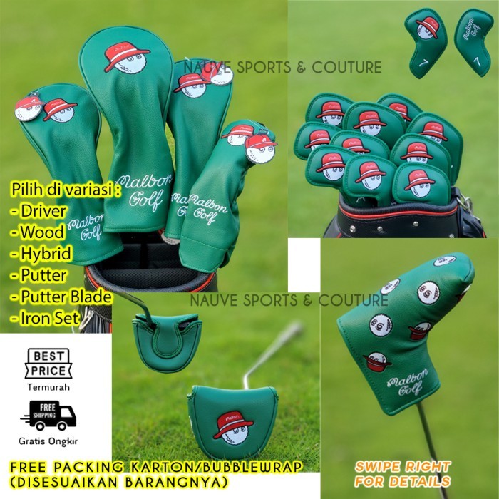 Jual Korea Golf Head Cover Green Edition Iron Set Driver Fairway Wood ...