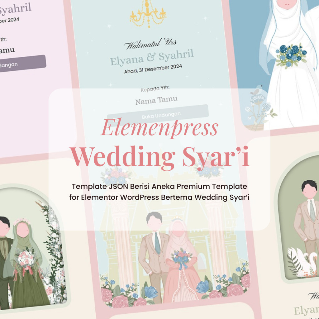 Jual Template JSON Wedding Syar'i Elemenpress Undangan Website Tanpa ...