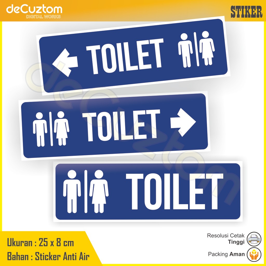 Jual Stiker Penunjuk Toilet Sticker Penunjuk WC Stiker Toilet ...