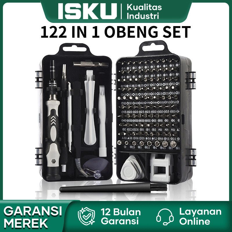 Jual ISKU Obeng Set 122 In 1 Obeng Hp Laptop Komputer Alat Service ...