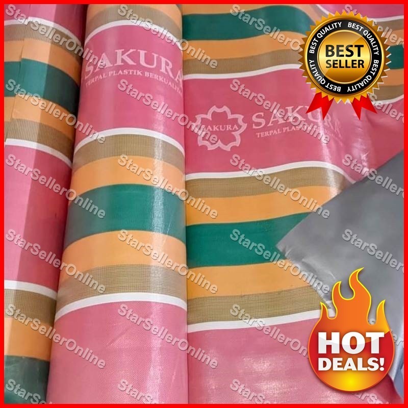Jual TERPAL TENDA PLASTIK SAKURA A12 PELANGI 7x8 METER TEBAL ANTI AIR ...