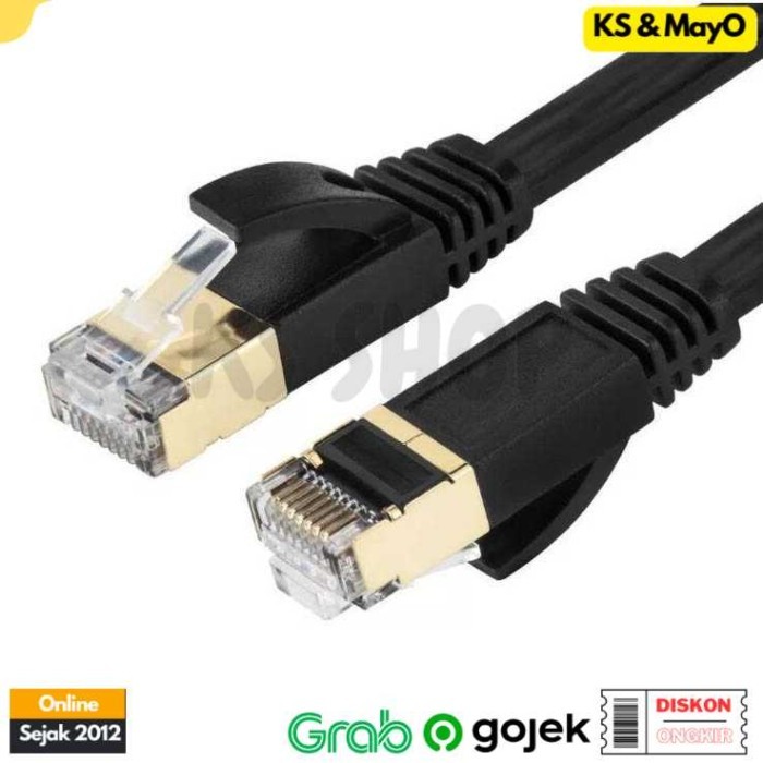Jual Kabel LAN Ethernet Flat LAN Network Cat 7 RJ45 Panjang 10 Meter Up ...