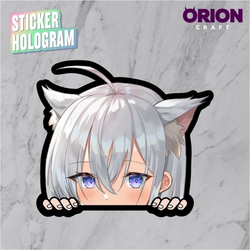 Jual Stiker anime hologram lucu intip peeker 5,5cm OCRDM18 untuk hp ...