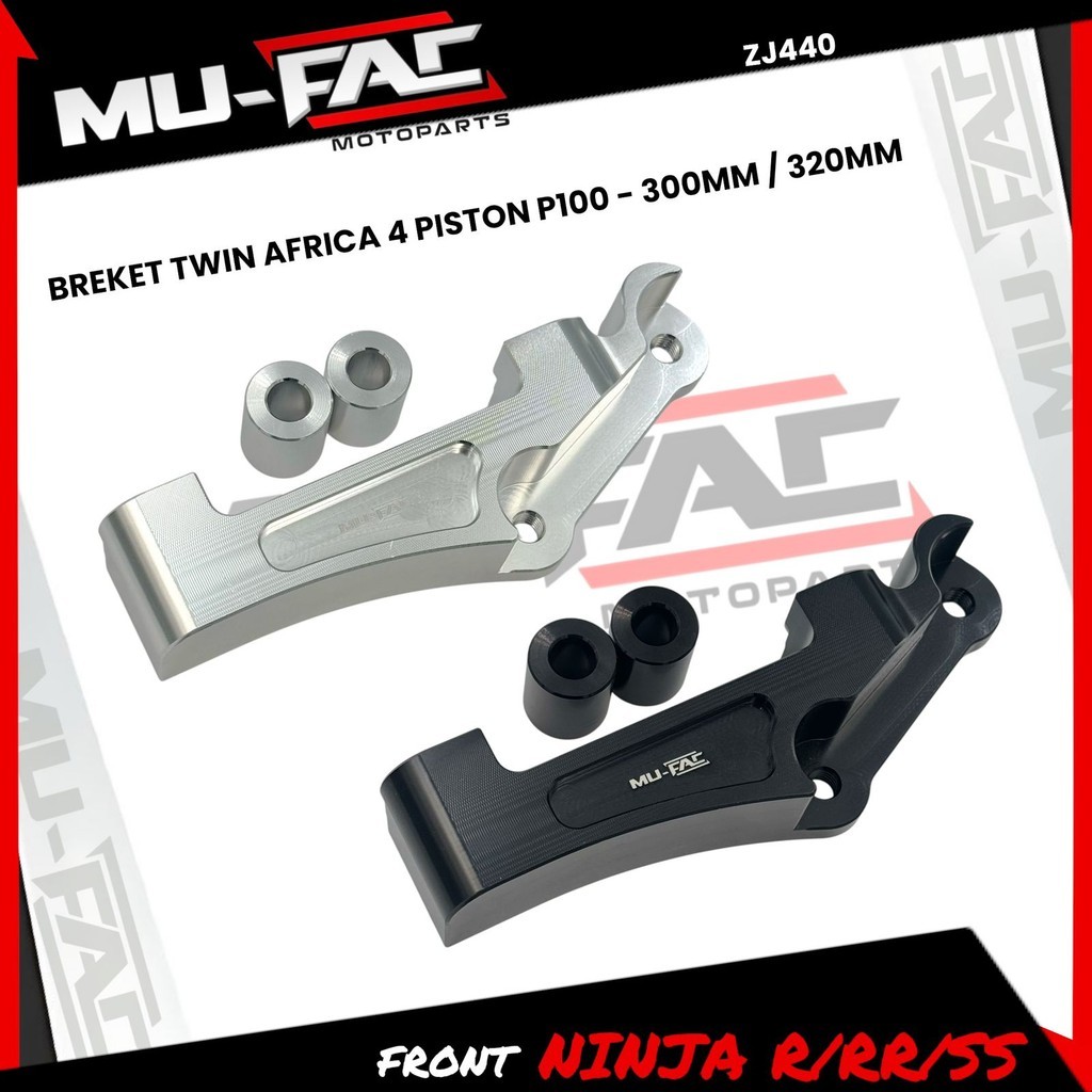 Jual Breket Kaliper Twin Africa 4 Piston Pitch 100 Motor Ninja 150 R SS RR Ukuran 300/320mm ...