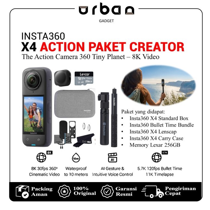 Jual Insta360 X4 Ultimate 8K 360 Action Cam Insta 360 ONE X4 Action Camera | Shopee Indonesia