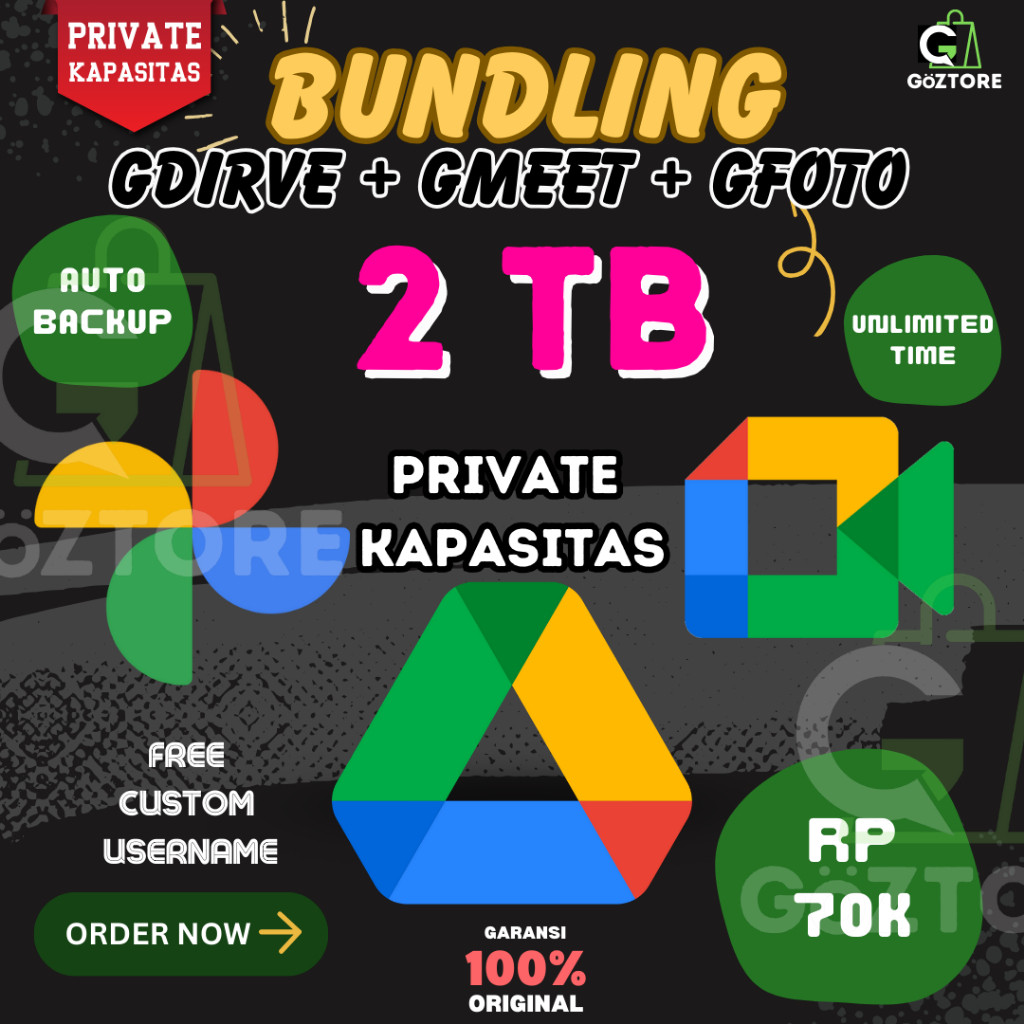Jual Google Drive Gdrive Unlimited Max 2TB PRIVATE Bonus Google Photos + Google Meet Unlimited ...