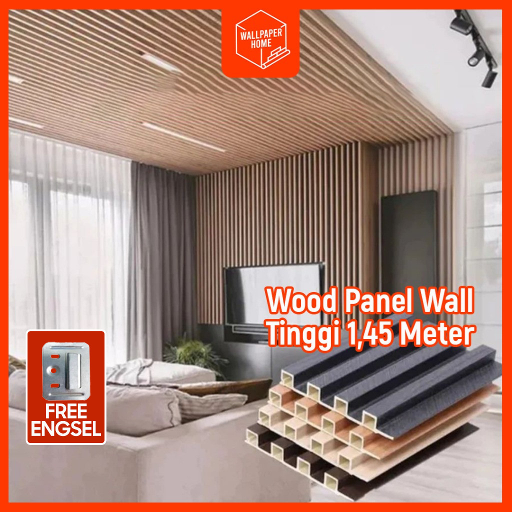 Jual Wallpanel PVC Kisi Kisi Kayu Tinggi 1.45 Meter Wood Panel Dinding Motif Kayu 3D Wpc Panel ...