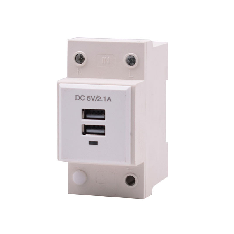 Jual USB DIN rail modular socket DC5V 2.1A output fiber optic ...