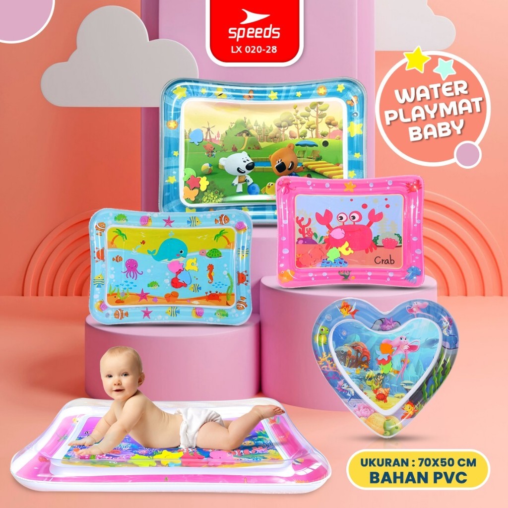 Jual SPEEDS Water Playmat Baby Alas Main Bayi Isi Air untuk Tummy Time ...