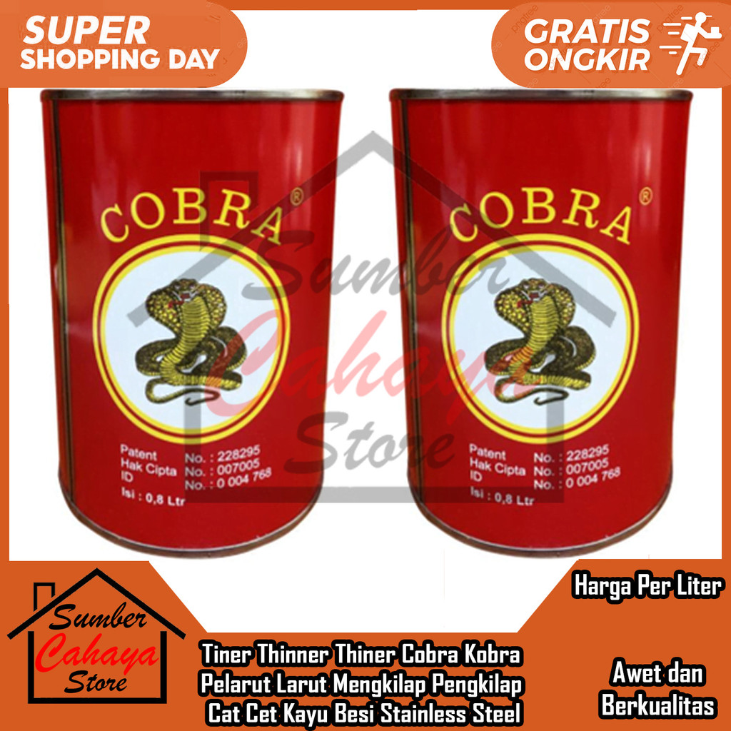 Jual Thinner Nd Cobra Merah 1l Tiner Tener Thiner Tinner Pengencer Cat ...