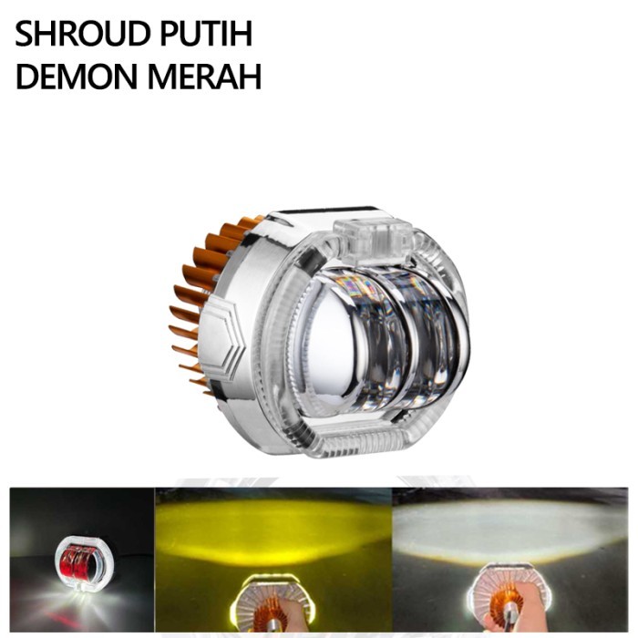 Jual Lampu Utama LED DAYMAKER BILED Projie Projector 2 Mata Lensa 8D 9 ...