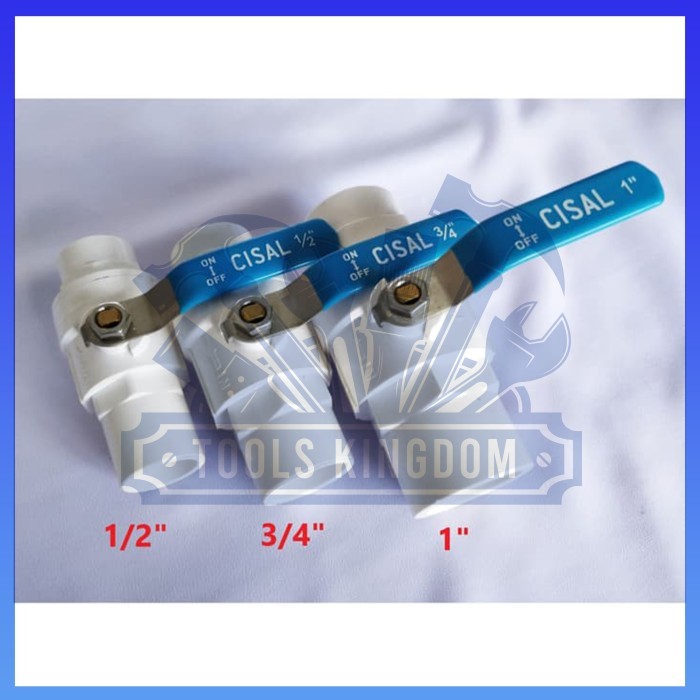 Jual Ball Valve PVC Cisal Putih 1/2" / Stop Kran PVC Gagang Besi Cisal ...