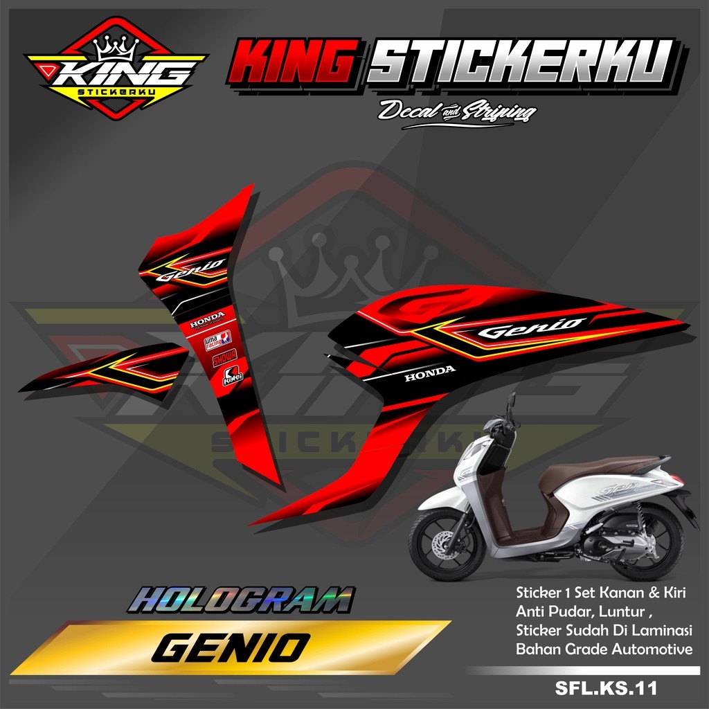 Jual Stiker Honda Genio Sticker Striping Motor Genio Desain Racing ...