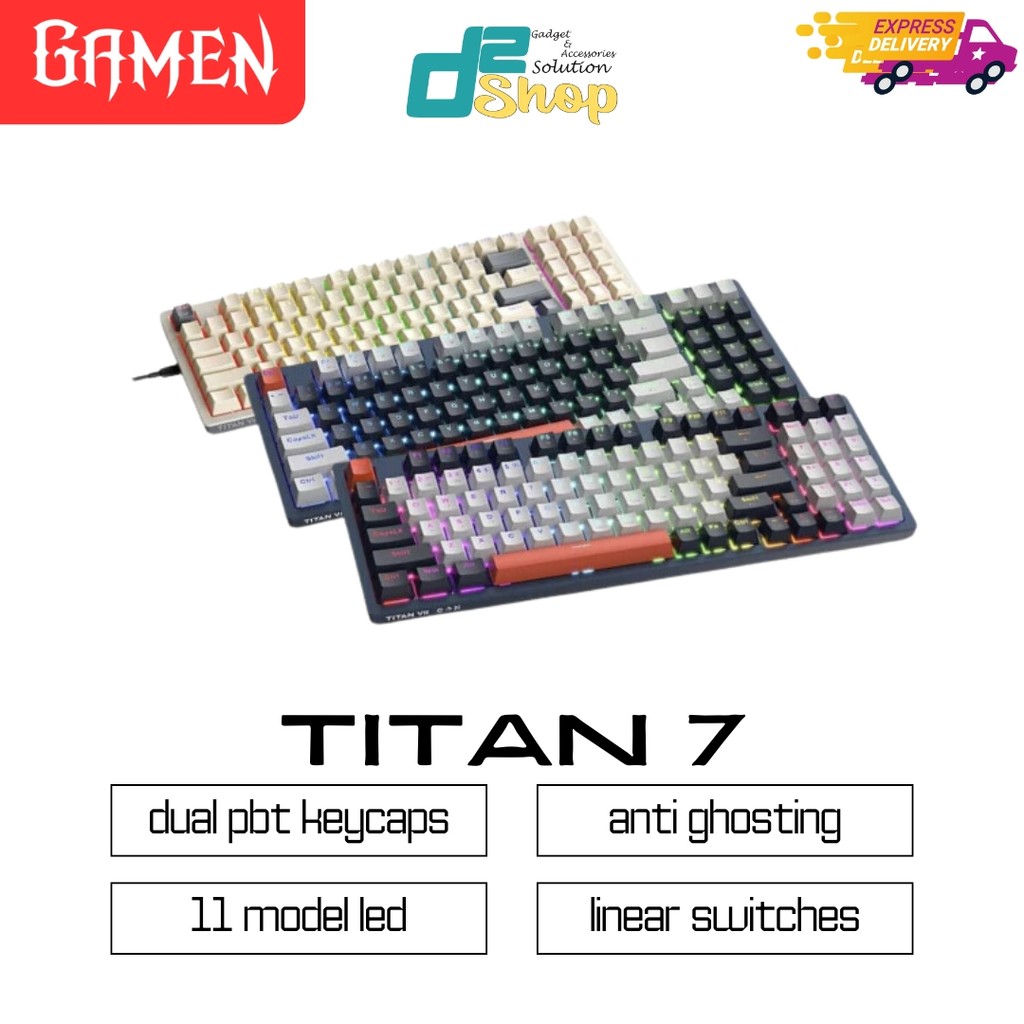 Jual GAMEN MECHANICAL GAMING KEYBOARD TITAN 7 | Shopee Indonesia