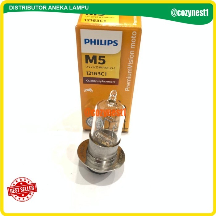 Jual LAMPU DEPAN BOHLAM HALOGEN MOTOR PHILIPS ESSENTIAL MOTOR 18 25 35 ...