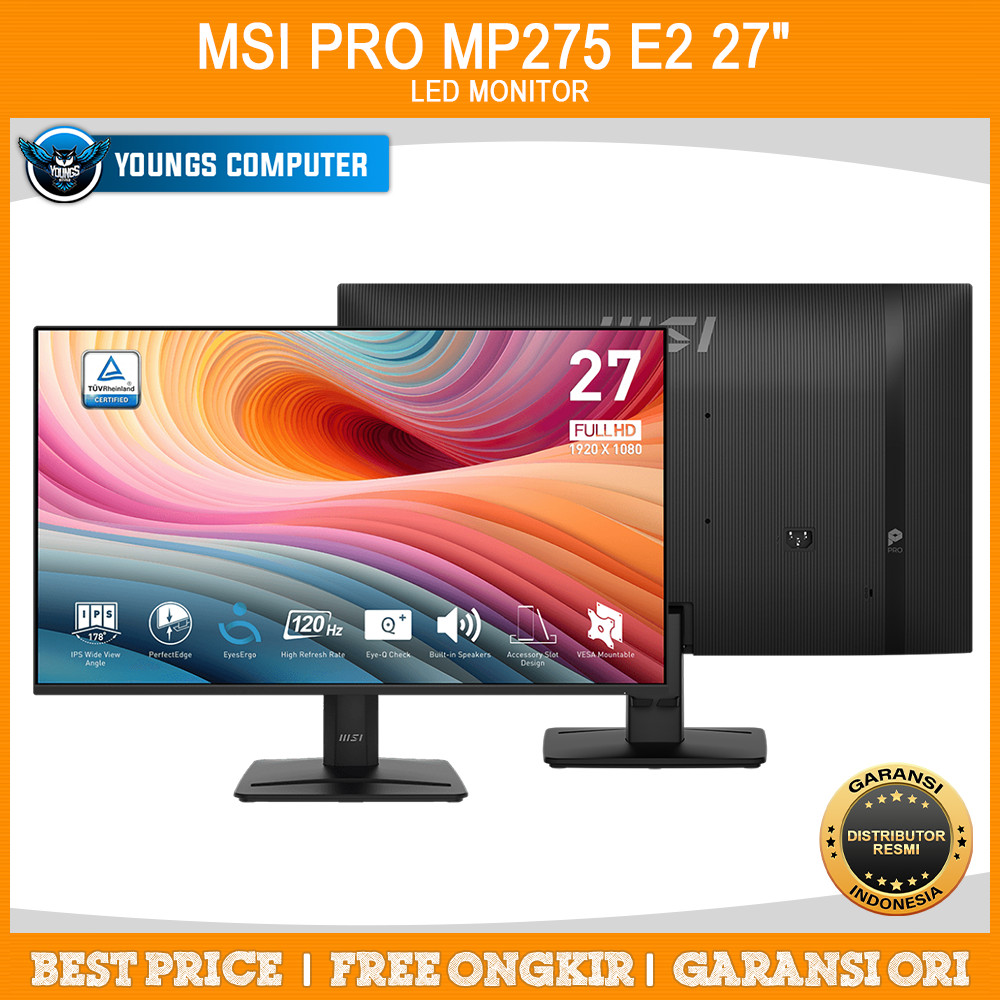 Jual LED MSI PRO MP275 E2 27" IPS 120Hz 1ms Speaker Black Monitor ...